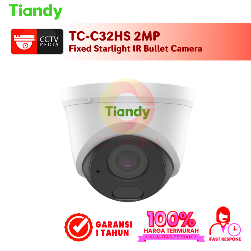 Jual TIANDY TC-C32HS 2MP OUTDOOR MIC STARLIGHT IR IP POE | Shopee Indonesia