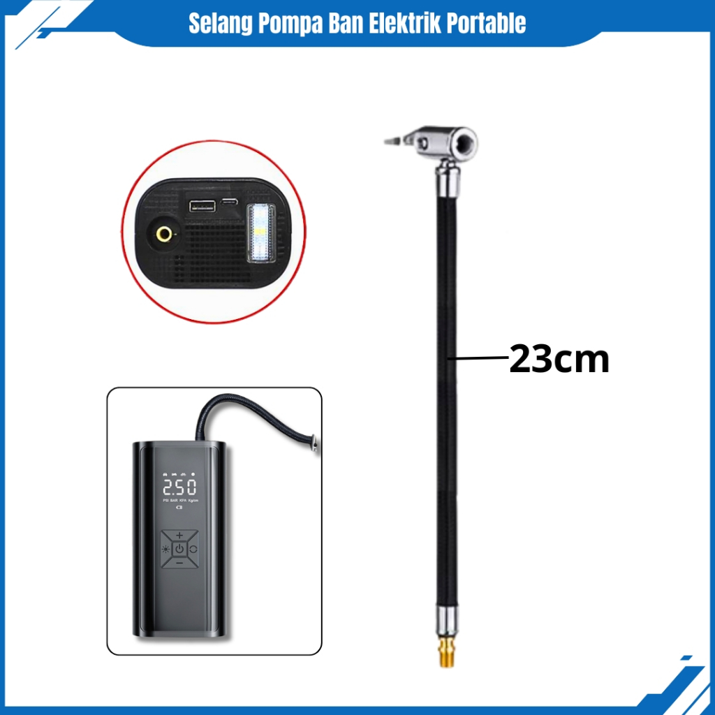 Jual Selang Pompa Angin Selang Tambahan Pompa Ban Inflator Dengan Klip ...