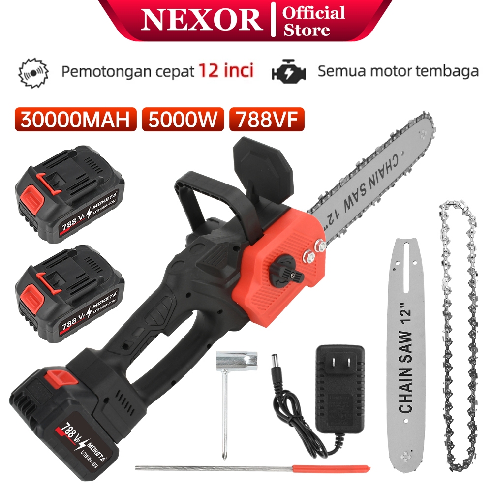 Jual Nexor 5000W Chain saw 12 inch Gergaji Listrik Rantai 788VF Tanpa ...