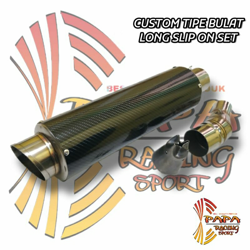 Jual Knalpot Custom Bulat Karbon Slip on Ninja250fi CBR250RR Ninja250r ...