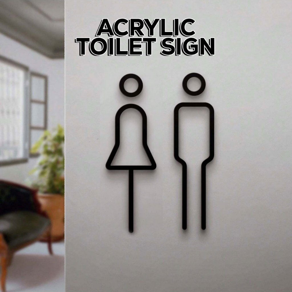 Jual Acrylic Sign Board Restroom Penanda Kamar Mandi Akrilik Timbul ...