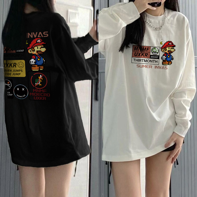 Jual XZHAINV Wanita Terbaru Lengan Panjang Kebesaran T-shirt Korea ...
