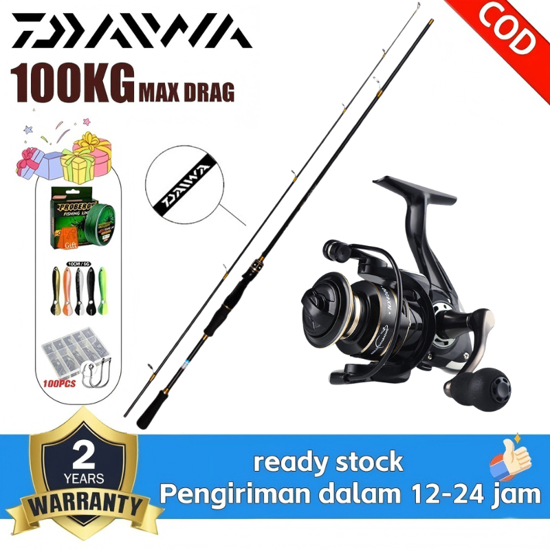Jual Daiwa Power Handle Reel Pancing Joran Spinning Set Carbon Fiber ...
