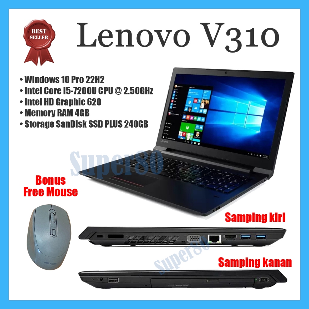Jual Laptop Lenovo V310 Ideapad Intel Core i5 - 7200U Gen7 14inch SSD | Shopee Indonesia