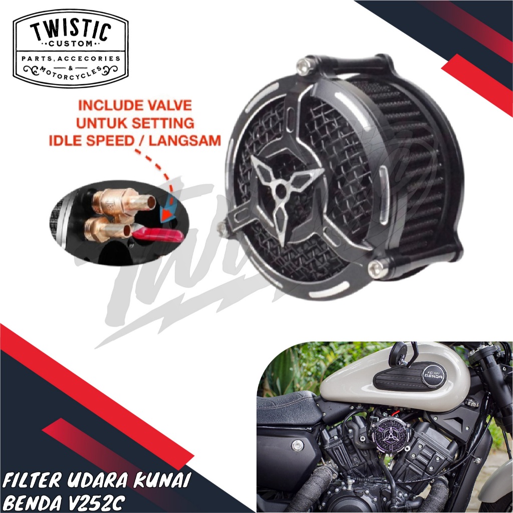 Jual Filter Udara Kunai Cover Saringan Udara Custom CNC Aluminium Motor ...