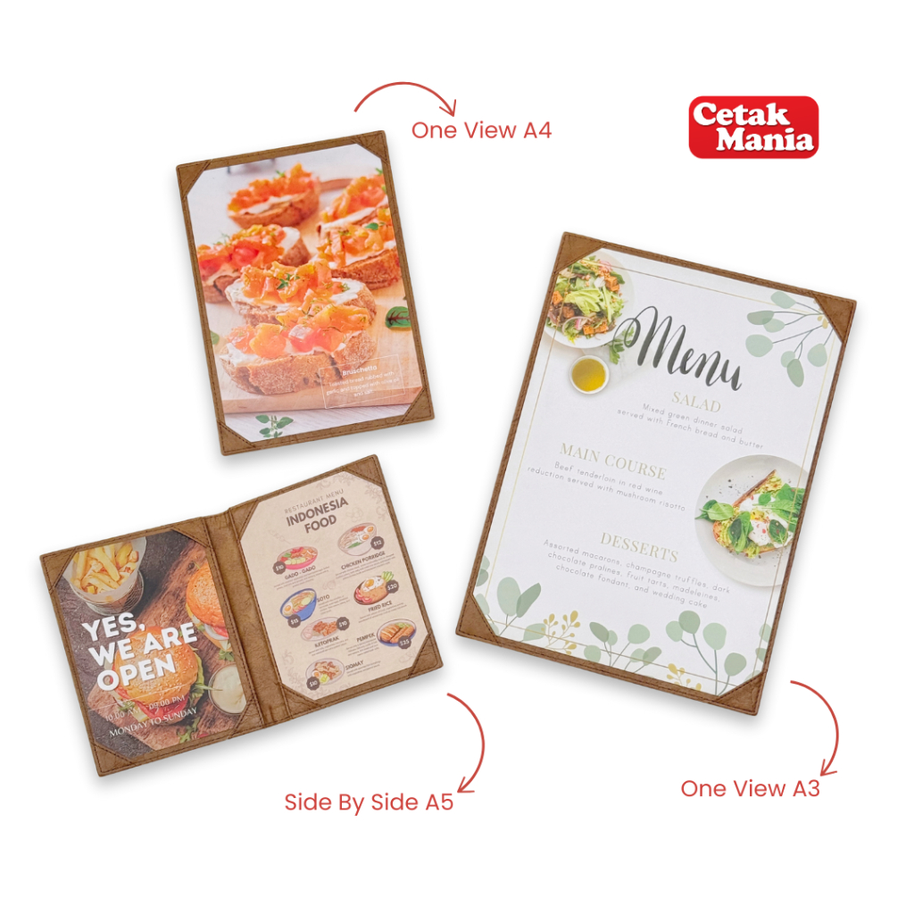 Jual Buku Menu Kulit Restoran/Cafe/Hotel - Cafe series model satu sisi ...