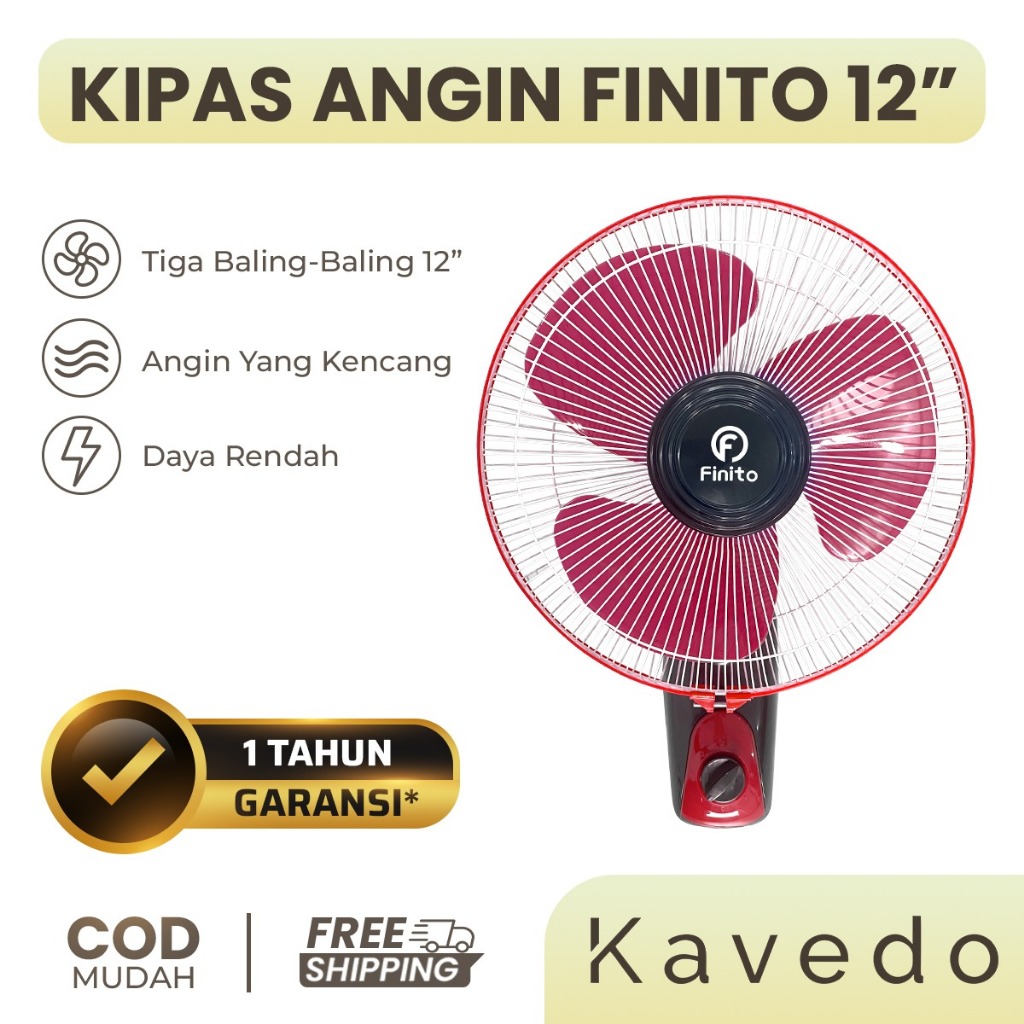 Jual Kipas Dinding 12Inc Finito 12Inc SNI Kipas Angin Dinding Low Watt ...