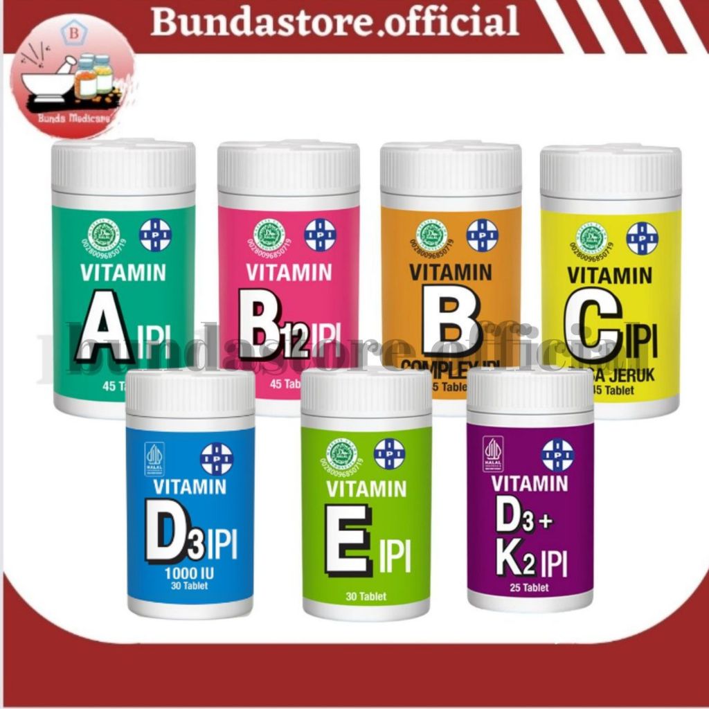 Jual Vitamin A IPI , B 12 IPI , B Complex IPI, C IPI, D3 IPI, D3 + K2 ...