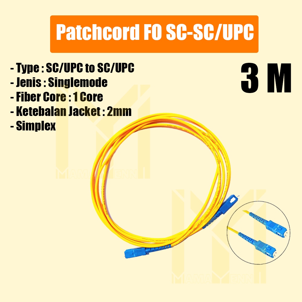 Jual Kabel Patchcord FO SC SC 3 Meter /Kabel Fiber Optic Single Mode 3M | Shopee Indonesia