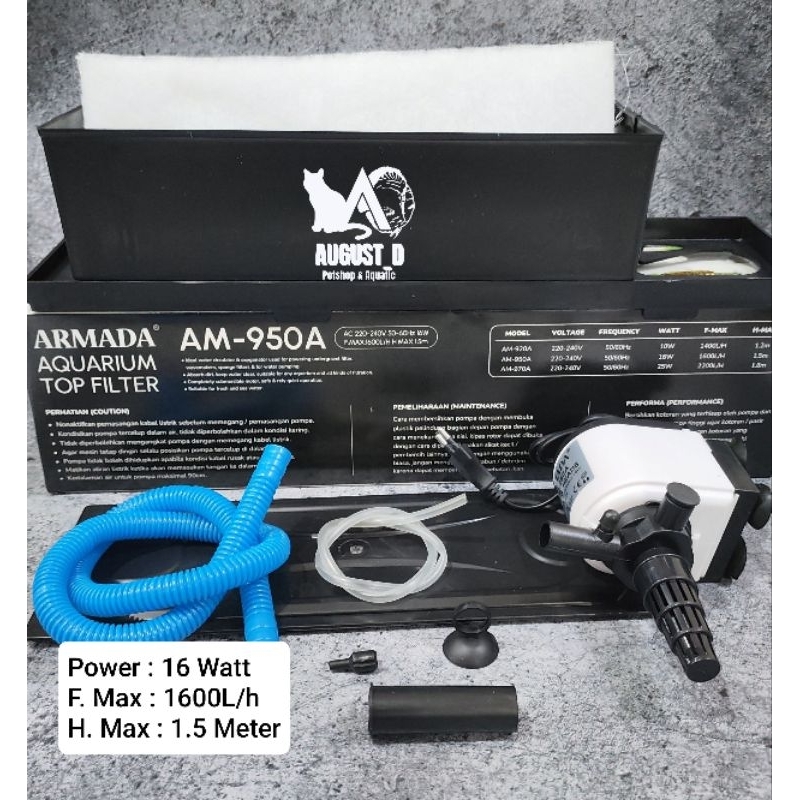 Jual Armada AM-950A Top Filter Aquarium Komplit 1 Set (Pompa + Box ...