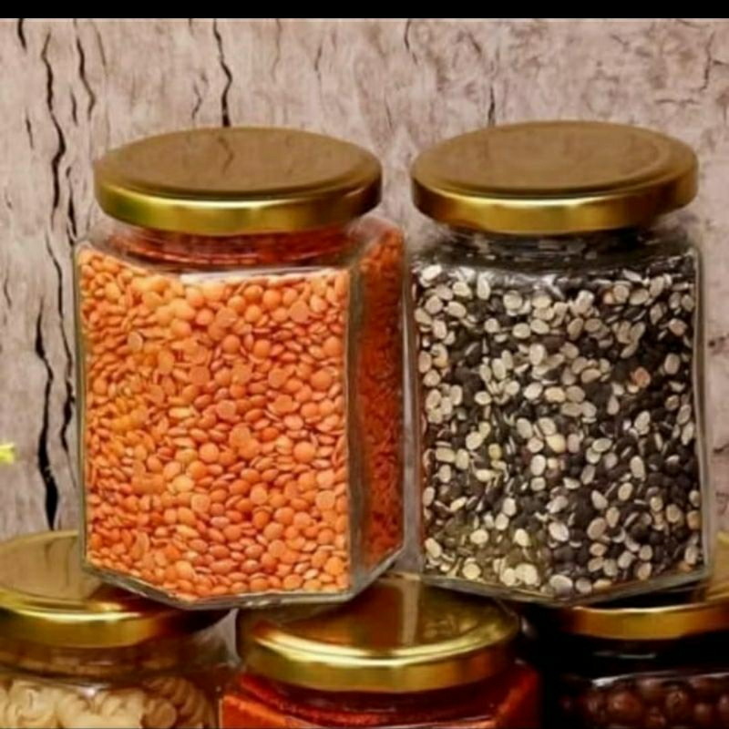 Jual Toples Hexagonal Segi Enam 500ML Toples Beling Kaca Tutup Putar ...
