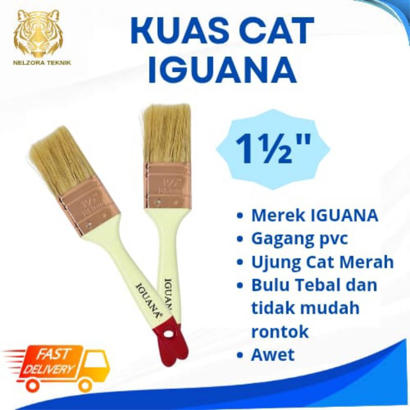 Jual Kuas Cat Tembok Kuas Dinding Gagang PVC IGUANA 1 1/2" | Shopee ...