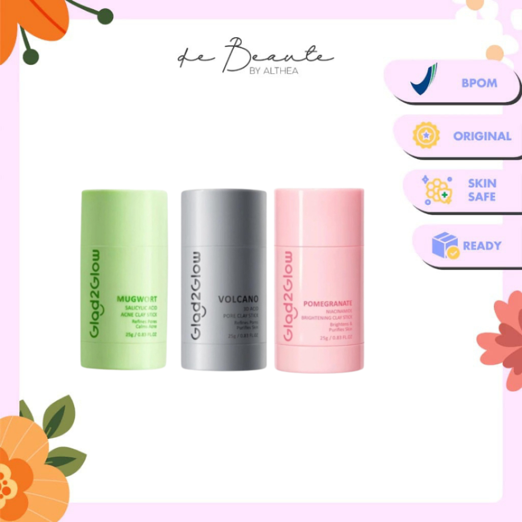 Jual Glad2Glow Mugwort Salicylic Acid Acne Control Clay Stick | Volcano Salicylic Acid Acne ...