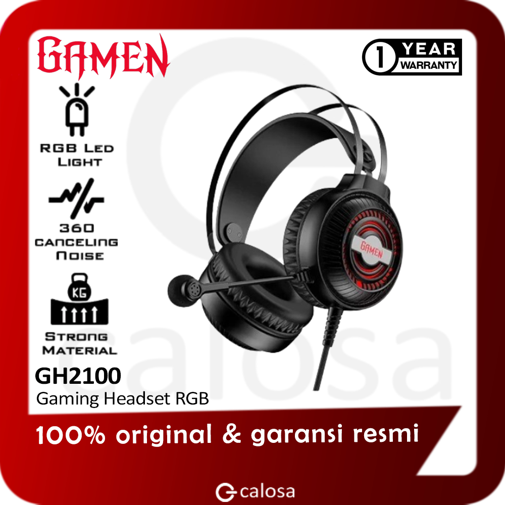 Jual Gamen GH2100 3 5mm Audio Jack Input Wired Gaming Headset RGB ...