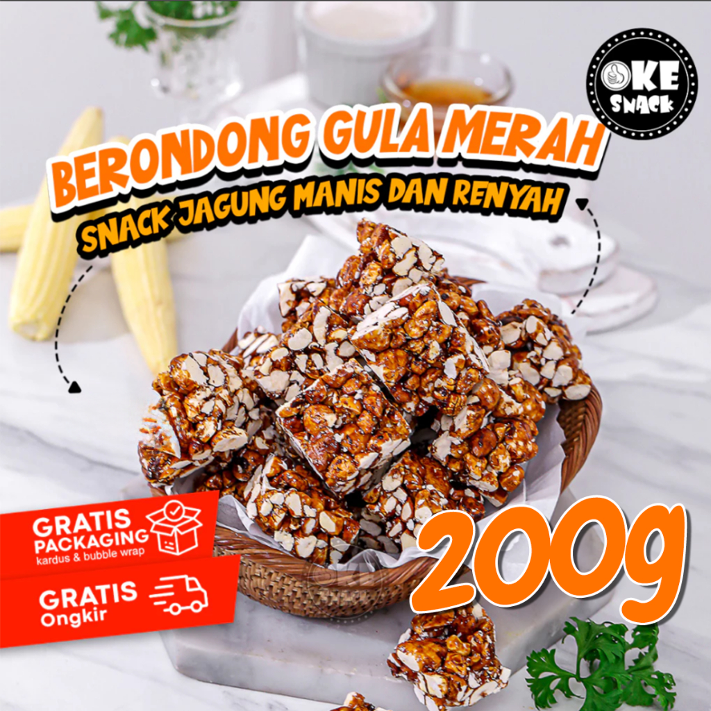 Jual Berondong Jagung Gula Merah 200g | Shopee Indonesia