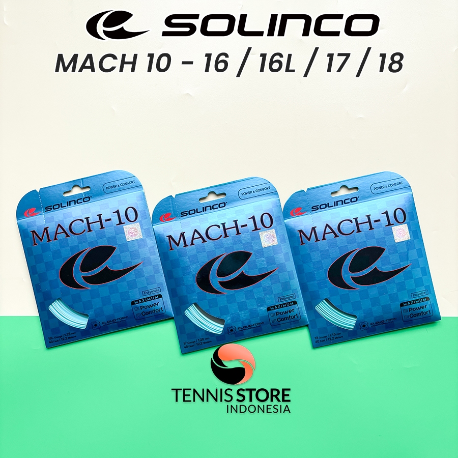 Jual Senar Tenis SOLINCO MACH 10 | MACH-10 16 / 16L / 17 / 18 | Power ...