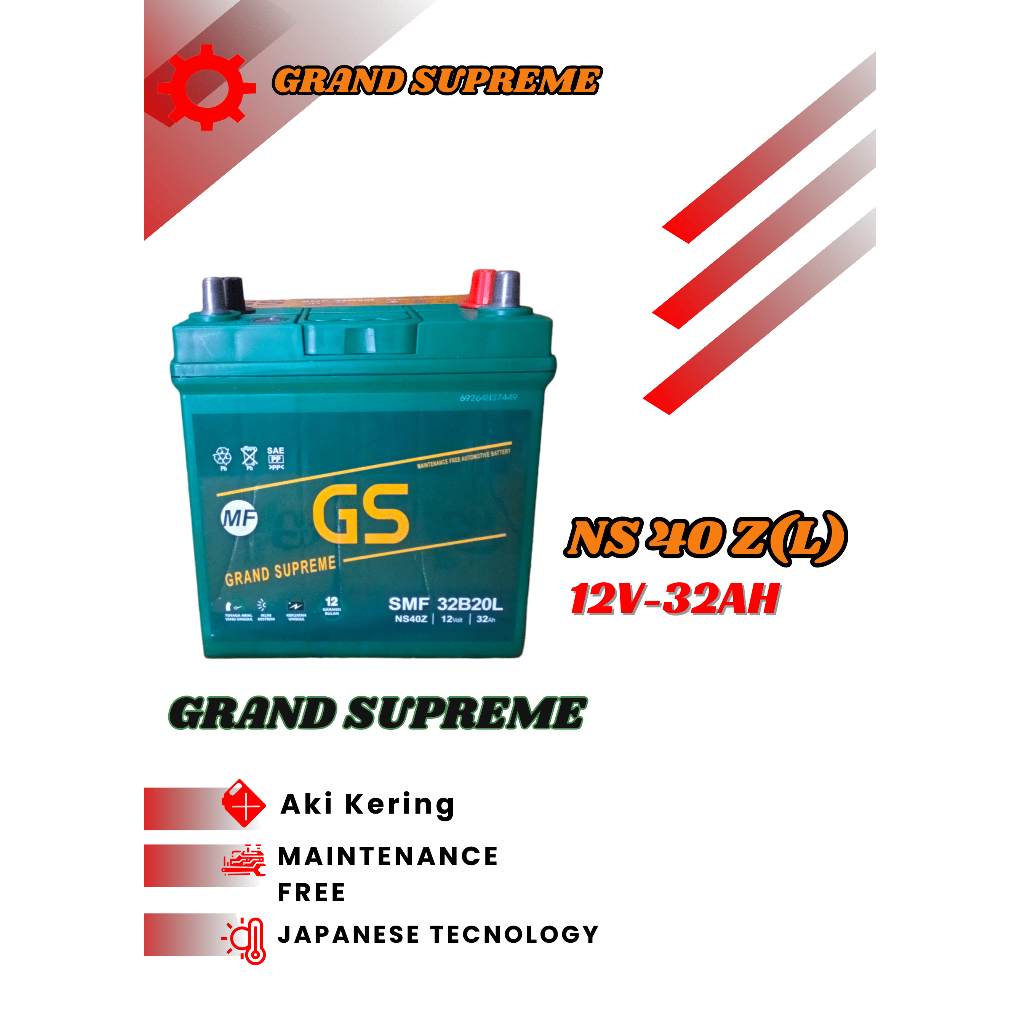 Jual AKI MOBIL GS GRAND SUPREME NS40Z(L) MOBILLIO, BRIO, SIGRA, CALYA | Shopee Indonesia