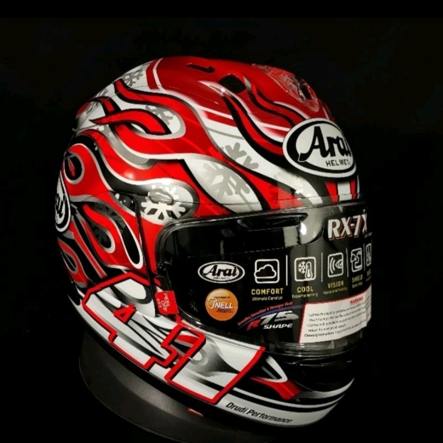 Jual ARAI HELM RX-7X HAGA GP| RED BLACK | ARAI FULLFACE | Shopee Indonesia