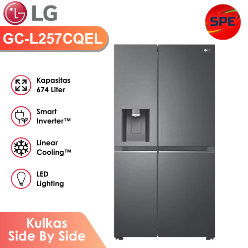 Jual KULKAS SIDE BY SIDE LG KAPASITAS 674 LITER GC-L257CQEL / GCL257CQEL GARANSI RESMI (MEDAN ...