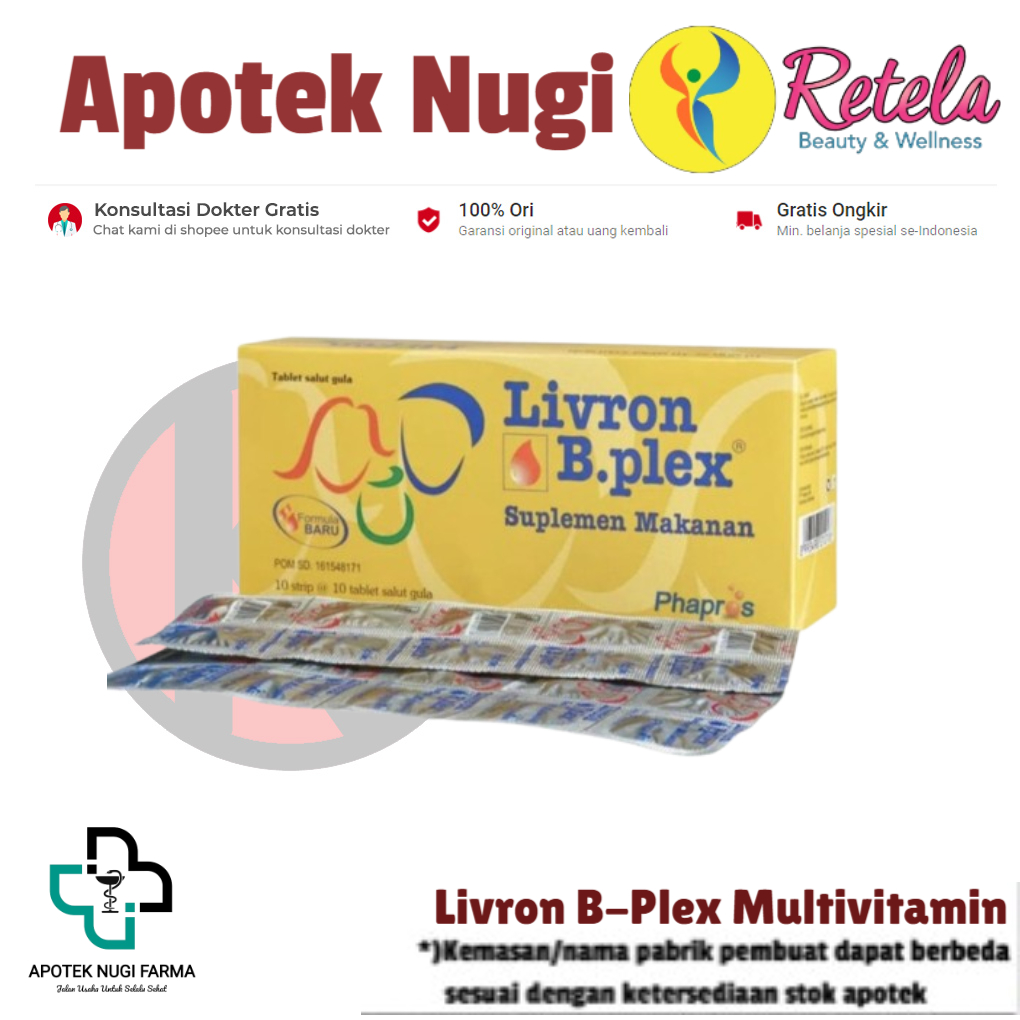 Jual Livron B-Plex Multivitamin & Mineral Box 100 Tablet | Shopee Indonesia