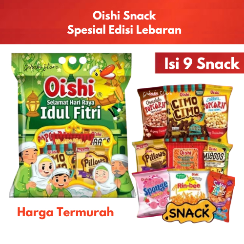 Jual Oishi Snack Spesial Edisi Lebaran Dan Back To School 1 Pack Isi 9 ...