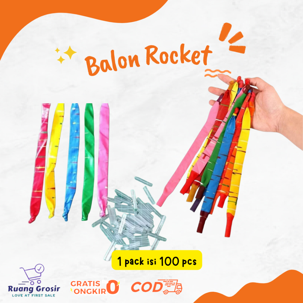 Jual Balon Rocket 1 Pack Isi 100pcs | Shopee Indonesia
