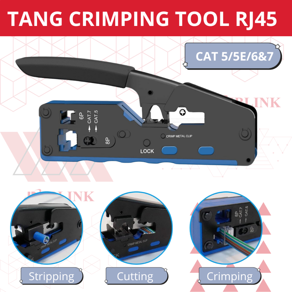 Jual Tang Crimping Tool LAN Network Cable 6P 8P RJ45 / Multi Function ...