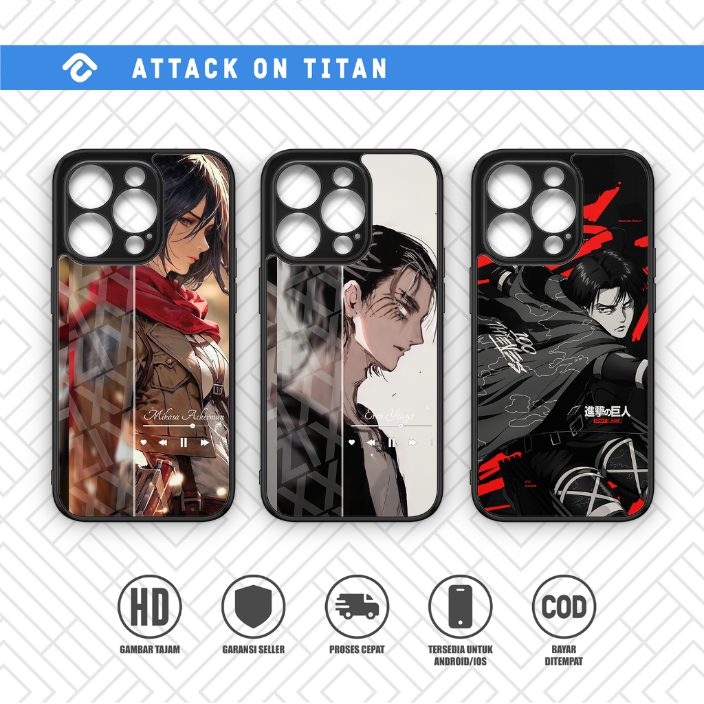 Jual Casing Premium Glasscase Attack On Titan Semua Tipe Handphone ...