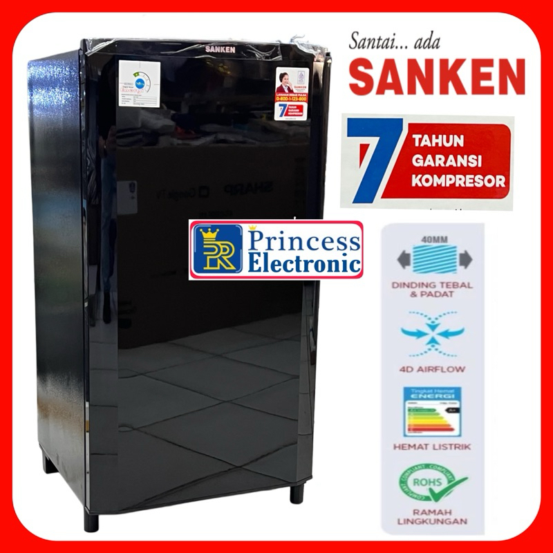 Jual Kulkas Sanken Lemari es 1 Pintu SK V 163 P | Shopee Indonesia