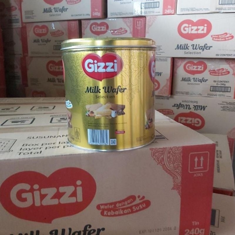 Jual Gizzi milk wafer 1 dus isi 6 kaleng bingkisan lebaran | Shopee ...