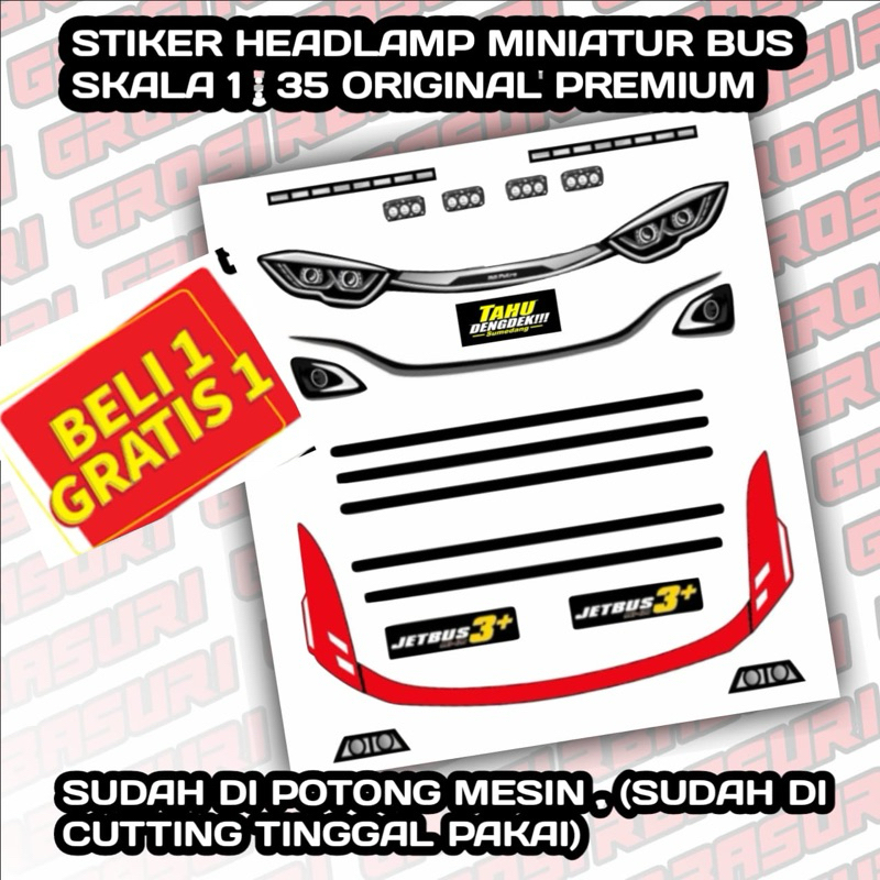 Jual ( JT3 ) STIKER HEADLAMP MINIATUR BASURI SKALA 1 : 35 LIMITED ...