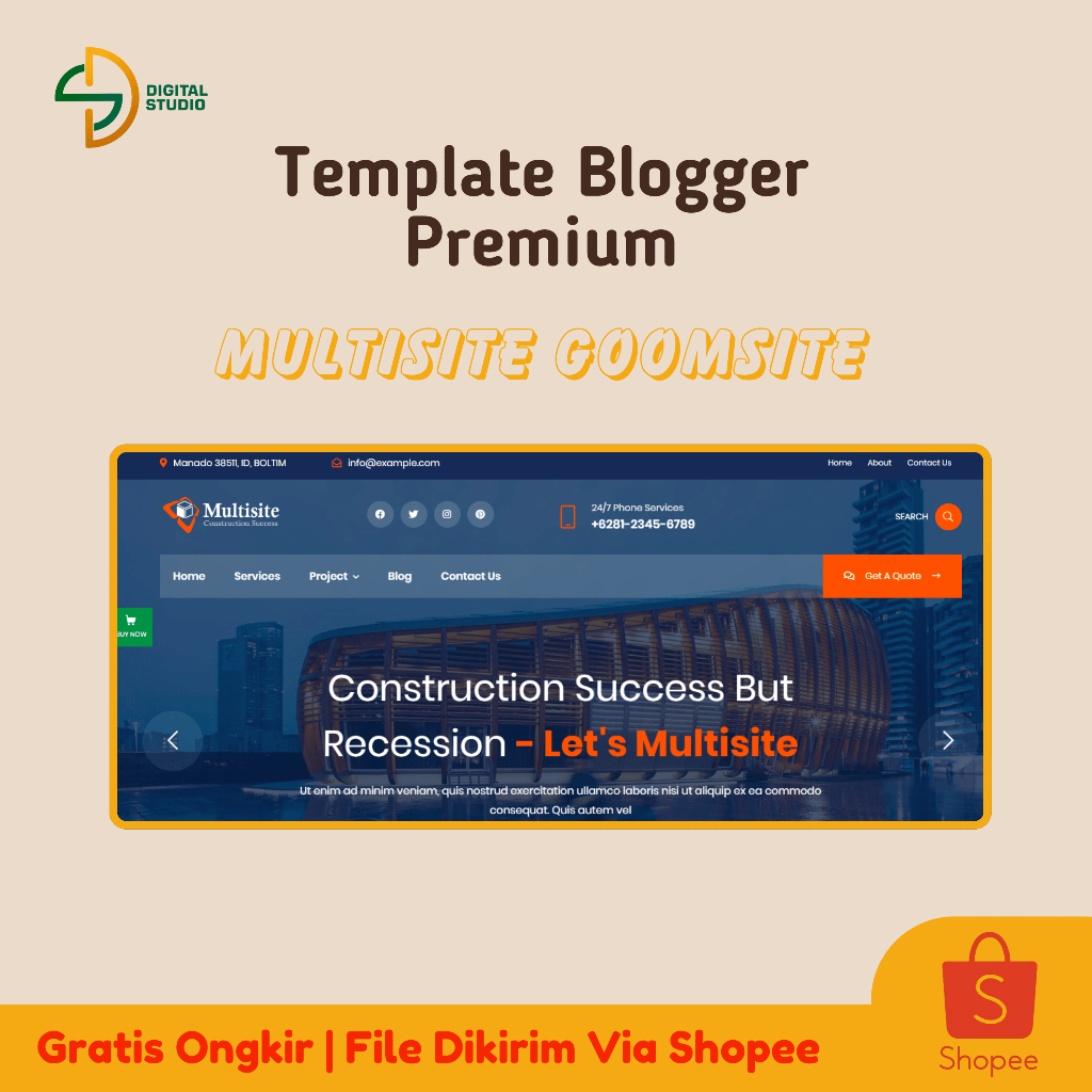 Jual Template Blogger Premium Multisite Responsive Goomsite | Shopee Indonesia