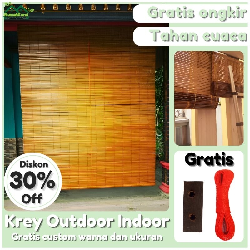Jual Kerey Bambu Sawit Alami Outdoor Bisa Custom Warna & Ukuran ...