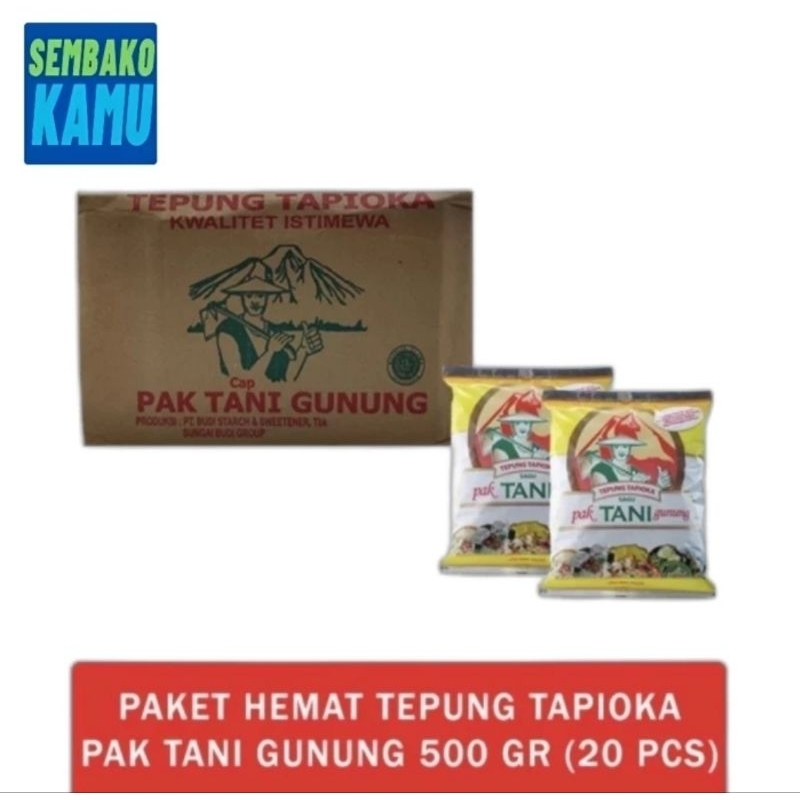 Jual Tepung Tapioka Cap Tani Gunung 500 gr - 1 Dus Isi 20 pcs | Shopee ...
