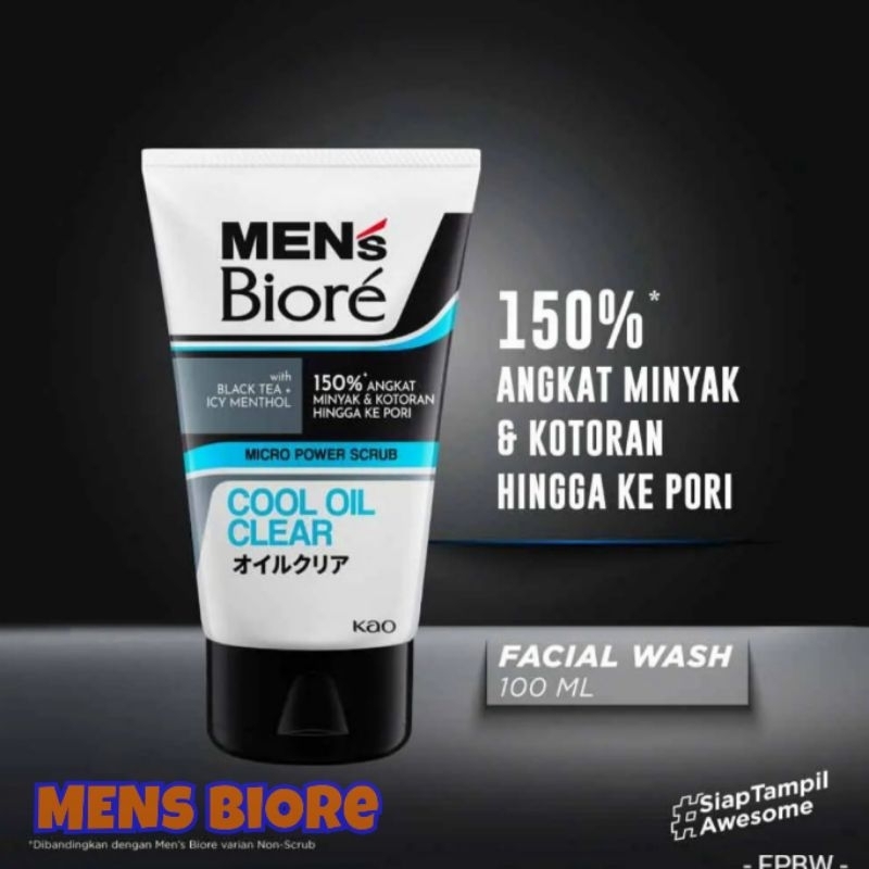 Jual Men's Biore Double Scrub Facial Foam Cool Oil Clear Sabun Cuci Muka Pria 100gr - Dengan ...