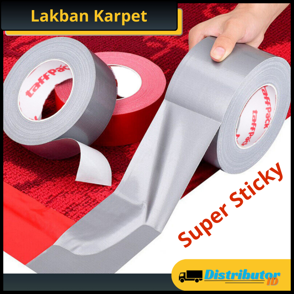 Jual Lakban Karpet Super Sticky Kain Cloth Duct Tape Silver Abu Hitam ...