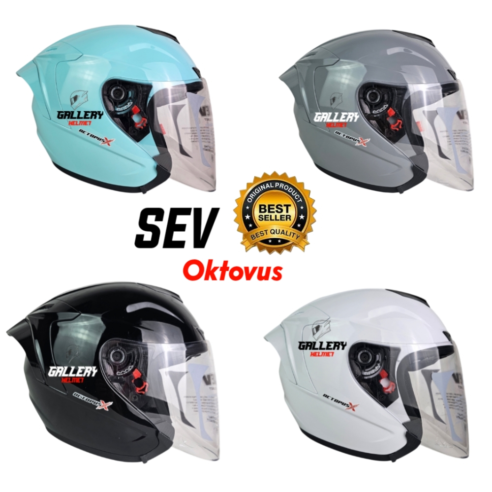 Jual Helm Half Face SEV Octopus X POLOS ALL VARIAN Include Spoiler 3D ...