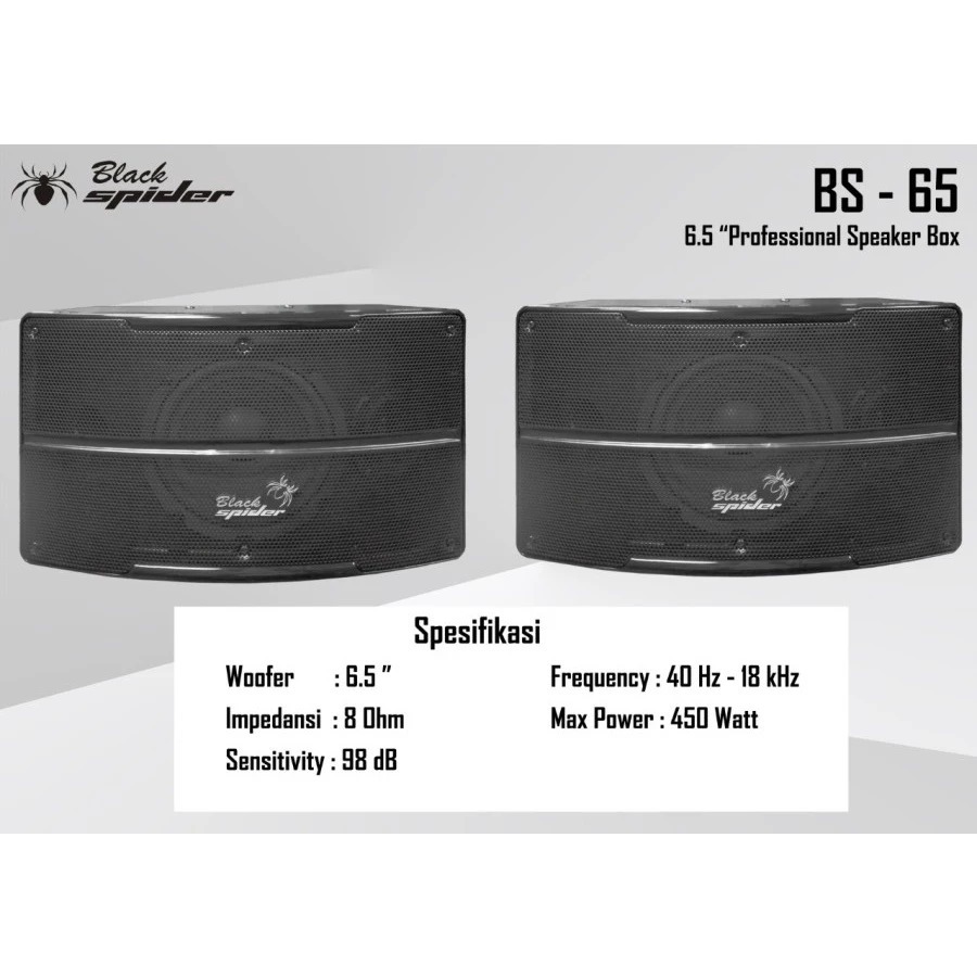 Jual Speaker pasif blackspider 6 inch bs65 salon karaoke bs 65 black spider (harga 1pcs ...