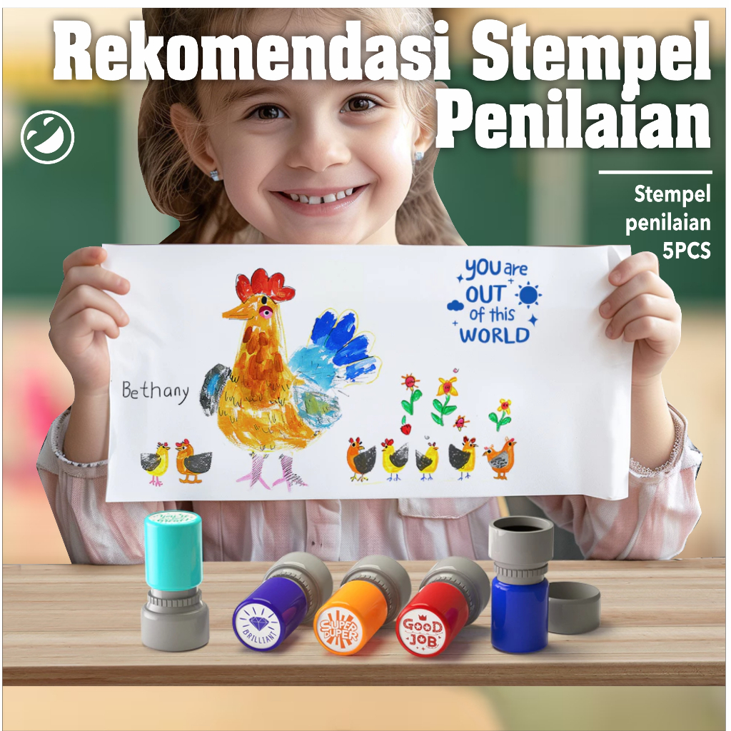 Jual Paket Stempel Penilaian Isi 5 Pcs untuk guru sekolah TK, Paud ...