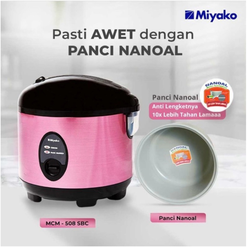 Jual Magic Com Miyako Nanoal 1,8 liter 508 SBC / standar | Shopee Indonesia