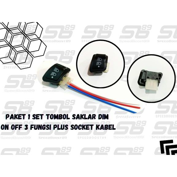 Jual Paket Tombol Saklar Dim on off 3 Fungsi Saklar On Off + Kabel ...