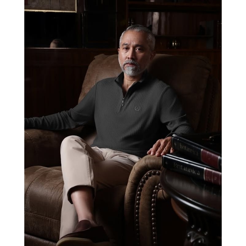 Jual RUCAS TAILOR “Textured Long Sleeve” Polo Shirt - Dark Grey ...