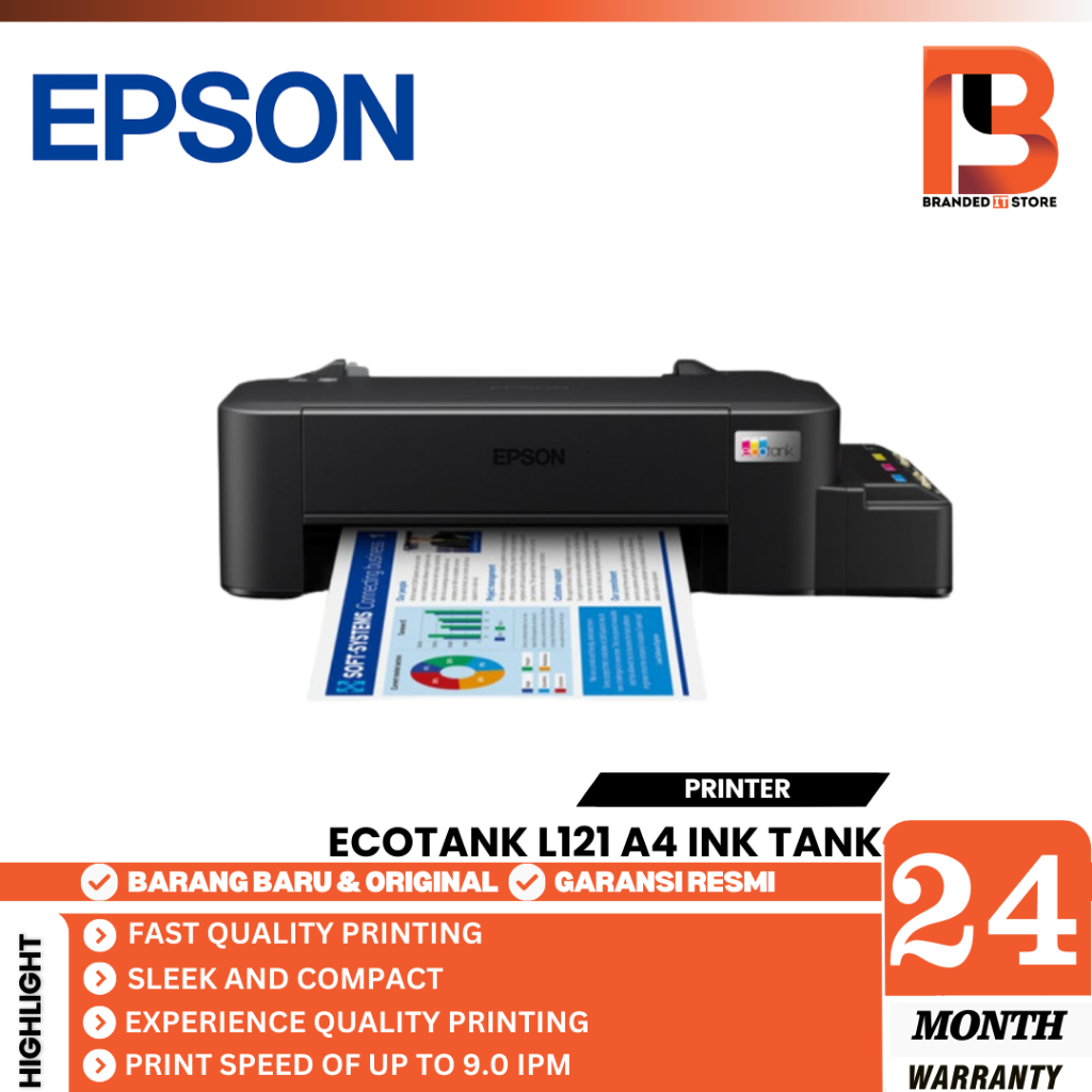 Jual EPSON ECOTANK L121 A4 INK TANK PRINTER COLOUR | Shopee Indonesia