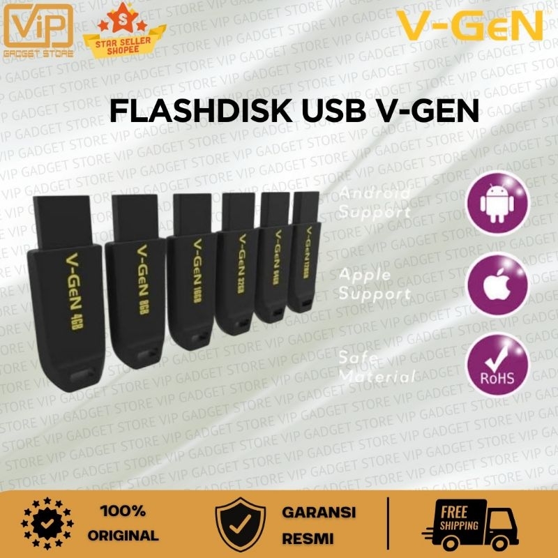 Jual FLASHDISK USB 2.0 8GB 16GB 32GB 64GB VGEN | Shopee Indonesia