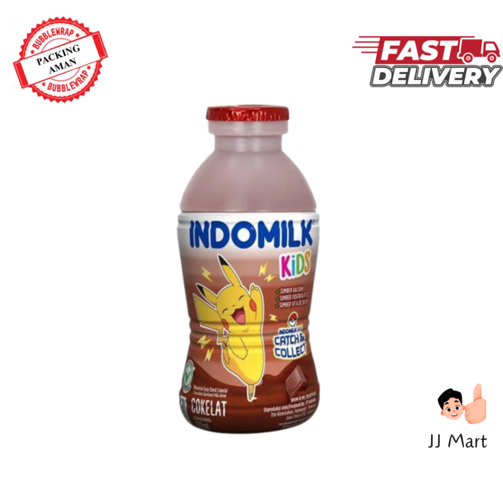 Jual Indomilk Susu UHT Pokemon Botol Cokelat Strawberry 190ml | Shopee Indonesia