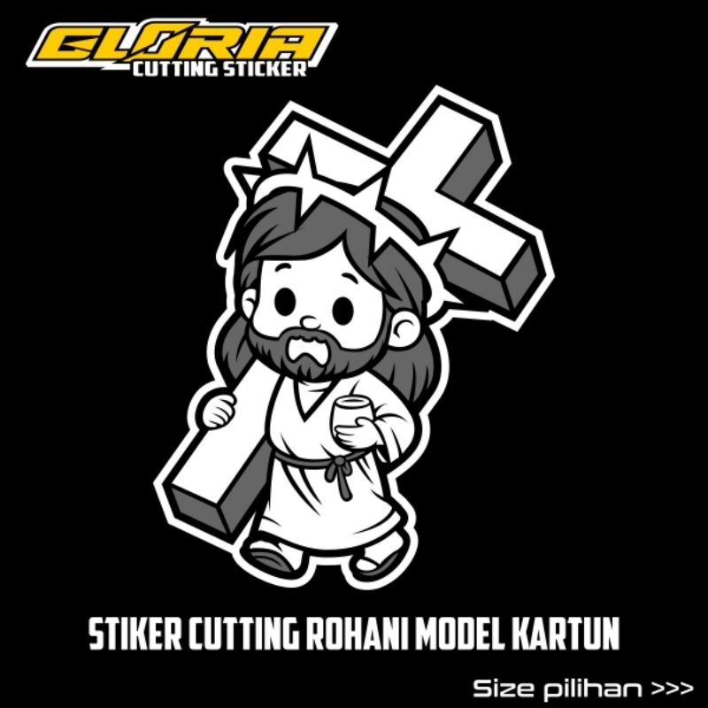 Jual STIKER ROHANI CUTTING REFLEKTIF MEMANTULKAN CAHAYA GAMBAR JESUS ...