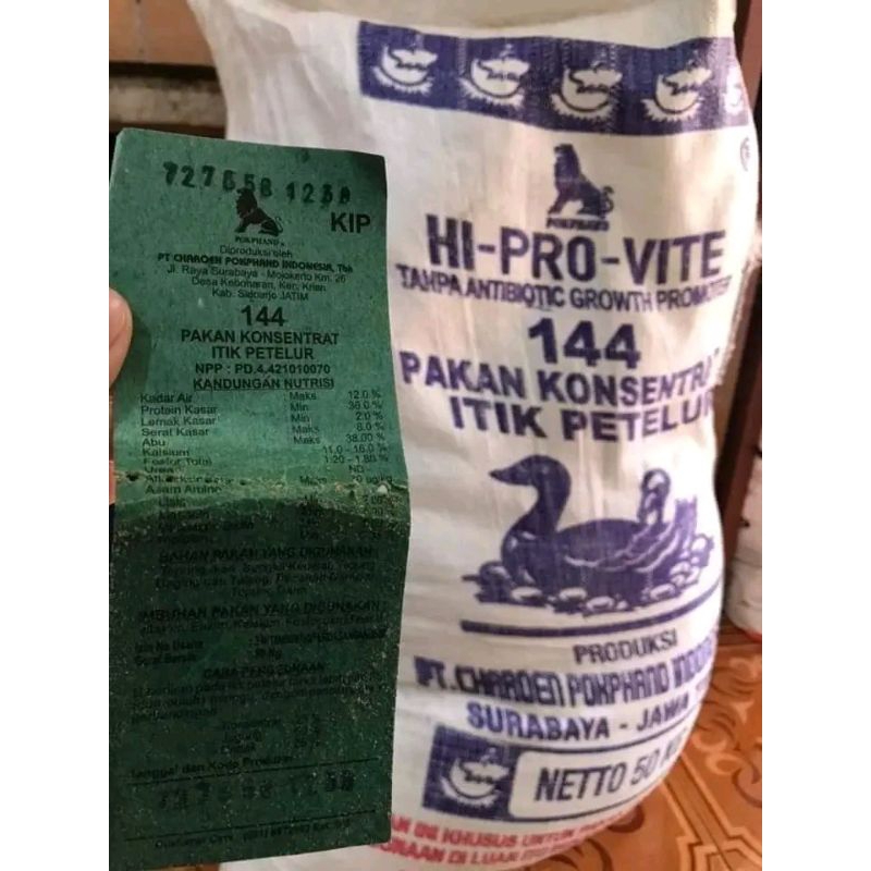 Jual Konsentrat 144 itik petelur hi pro vite pakan ternak bebek Entok 500 gram | Shopee Indonesia