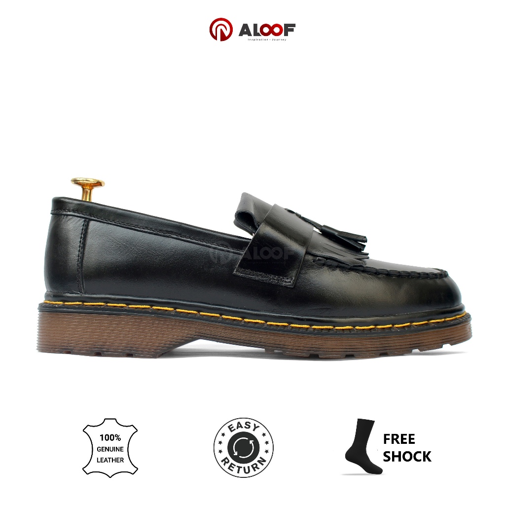 Jual 38-45 ALOOF QIWARI - Sepatu Loafers Tassel Docmart Kulit Asli ...