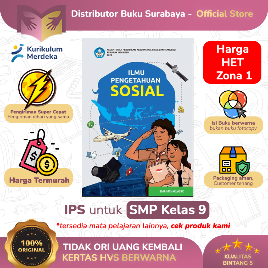 Jual Buku IPS Kelas 9 SMP - Buku Paket Siswa - Kurikulum Merdeka ...