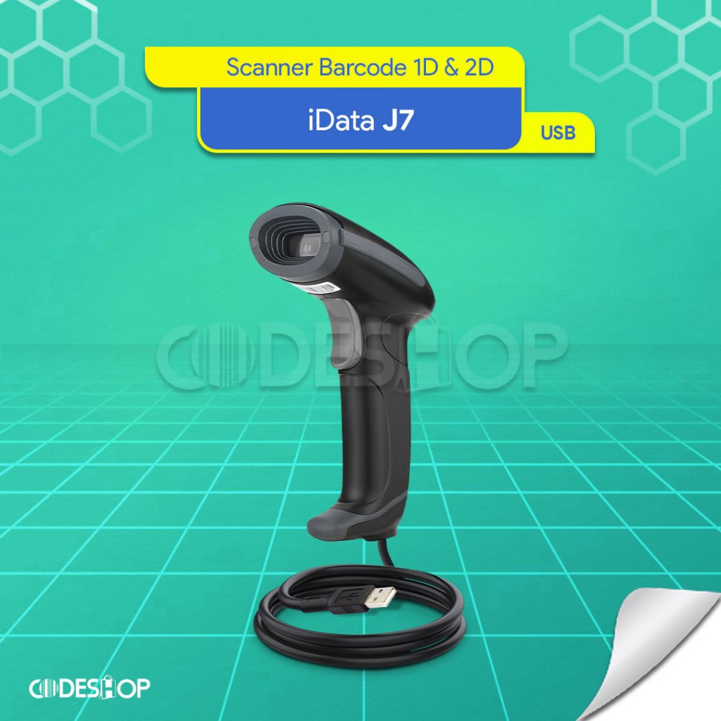 Jual iData J7 Barcode Scanner Handheld Scan 1D 2d QR Code USB | Shopee ...